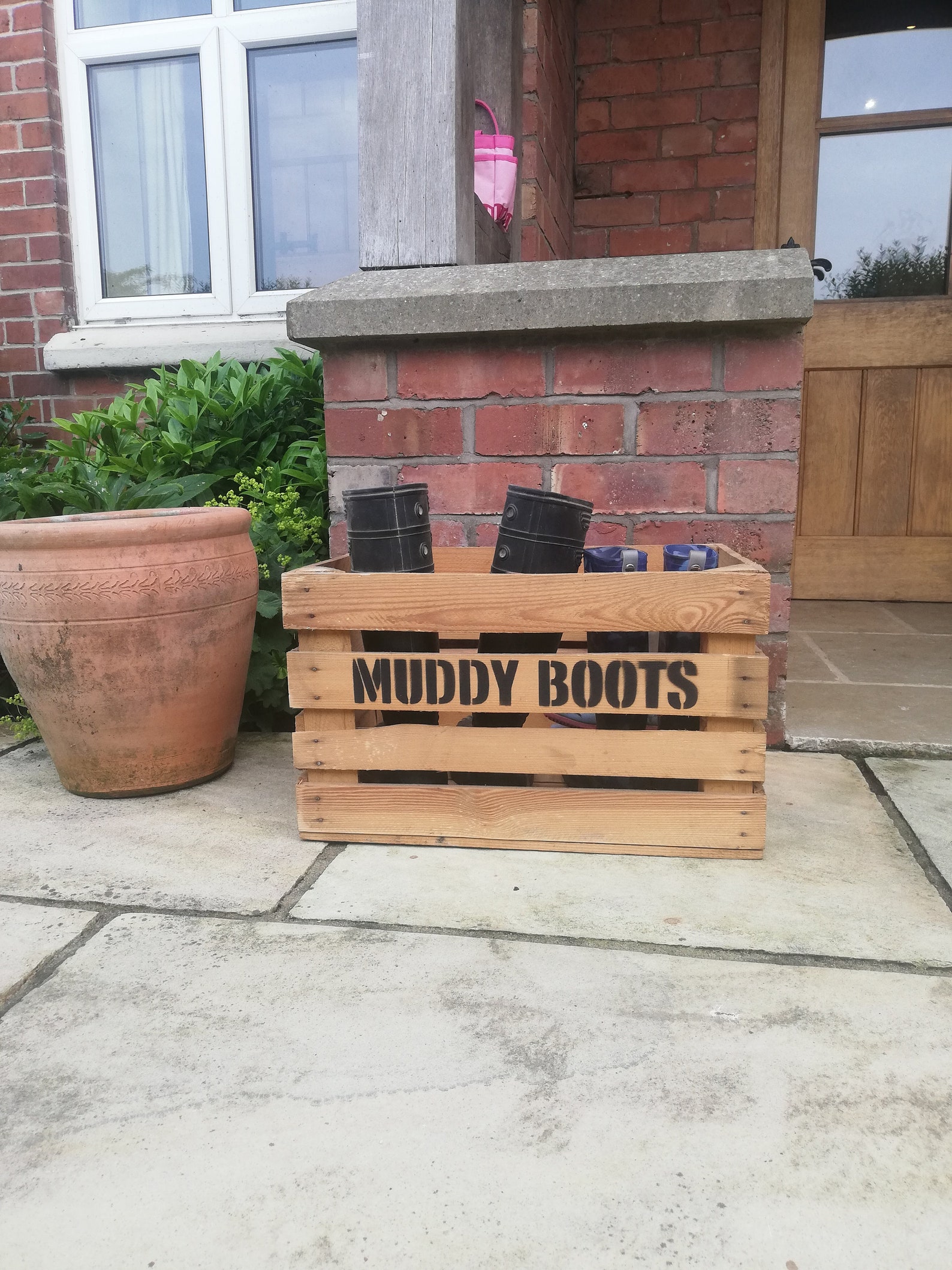 Welly Boot Rack & Shoe Rack Wooden Storage Box Apple Crate - Etsy