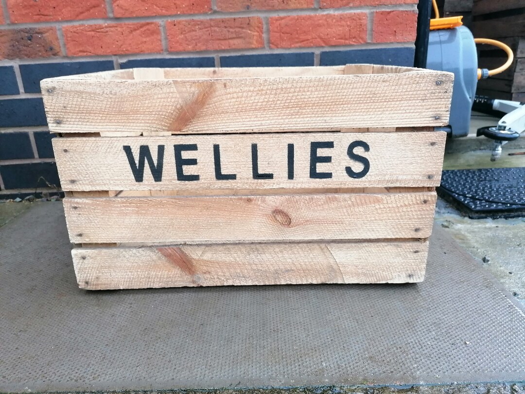 Welly Boot Rack & Shoe Rack Wooden Storage Box Apple Crate WELLIES - Etsy
