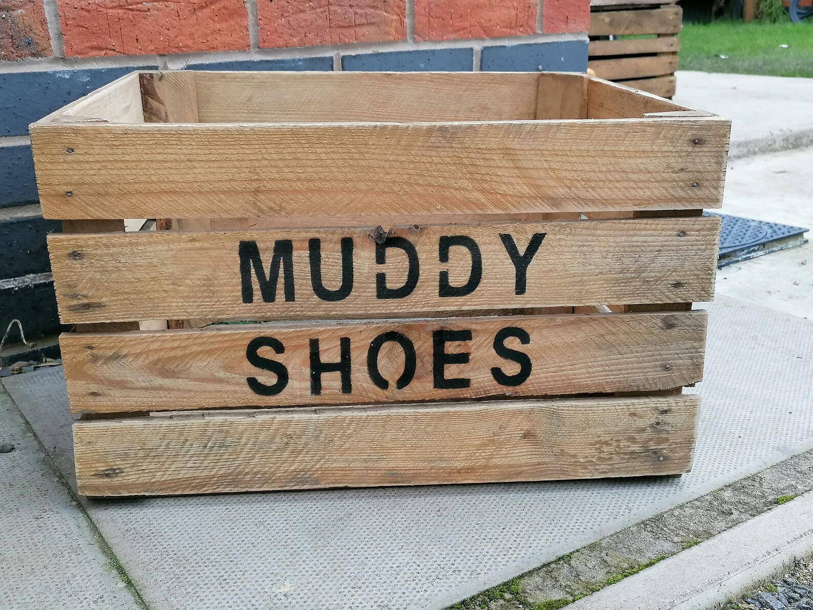 Welly Boot Rack & Shoe Rack Wooden Storage Box Apple Crate - Etsy