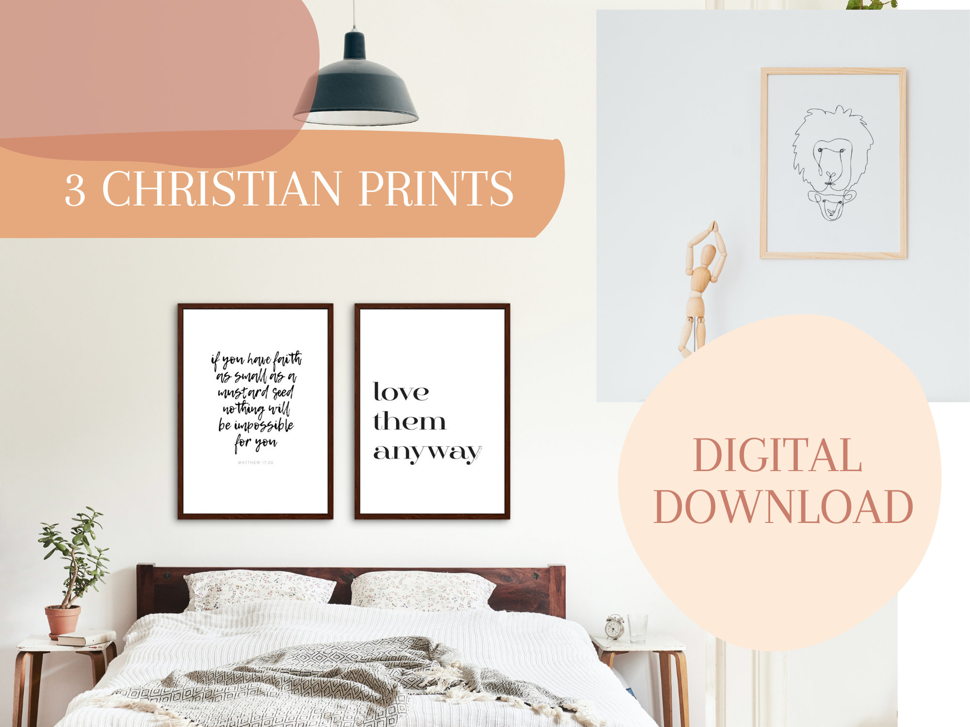 3 Christian Faith Prints / Wall Art / Printable / Printable Christian ...