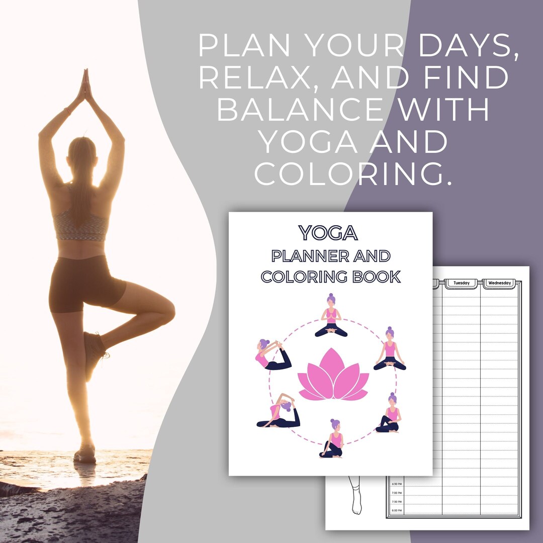Yoga Coloring Book Journal & Planner, Daily Mindfulness, Self ...