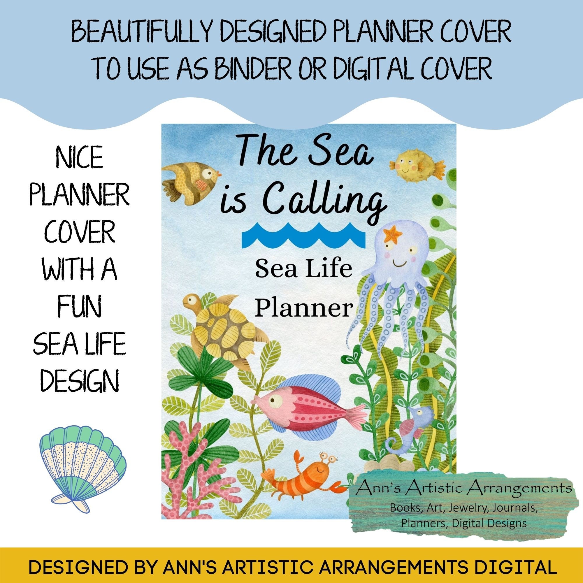 Sea Life Planner, Adult Coloring Book, Journal, Budget, Meal Planner ...