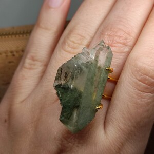 Ghost Quartz Ring, Phantom Quartz Ring,garden Quartz Ring,large Quartz ...