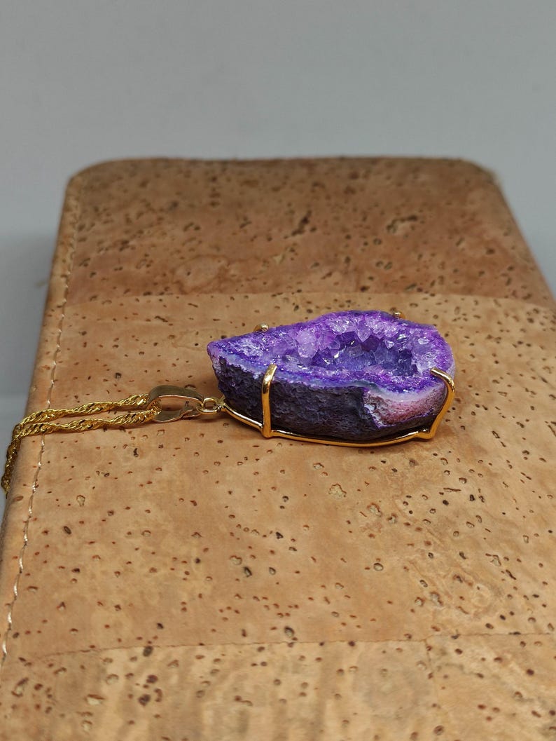 Geode Pendant Necklace,raw Crystal Necklace,druzy Necklace,unique ...