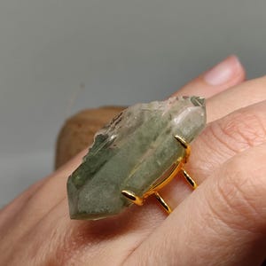 Ghost Quartz Ring, Phantom Quartz Ring,garden Quartz Ring,large Quartz ...