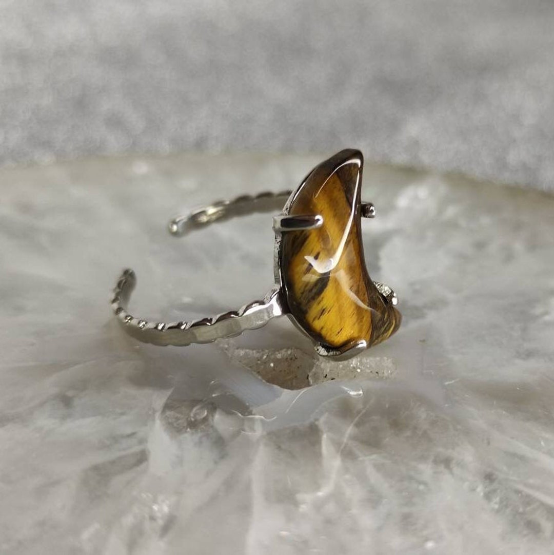 Tiger Eye Ring,genuine Tiger Eye Womens Ring,tigereye Stone Ring,small ...