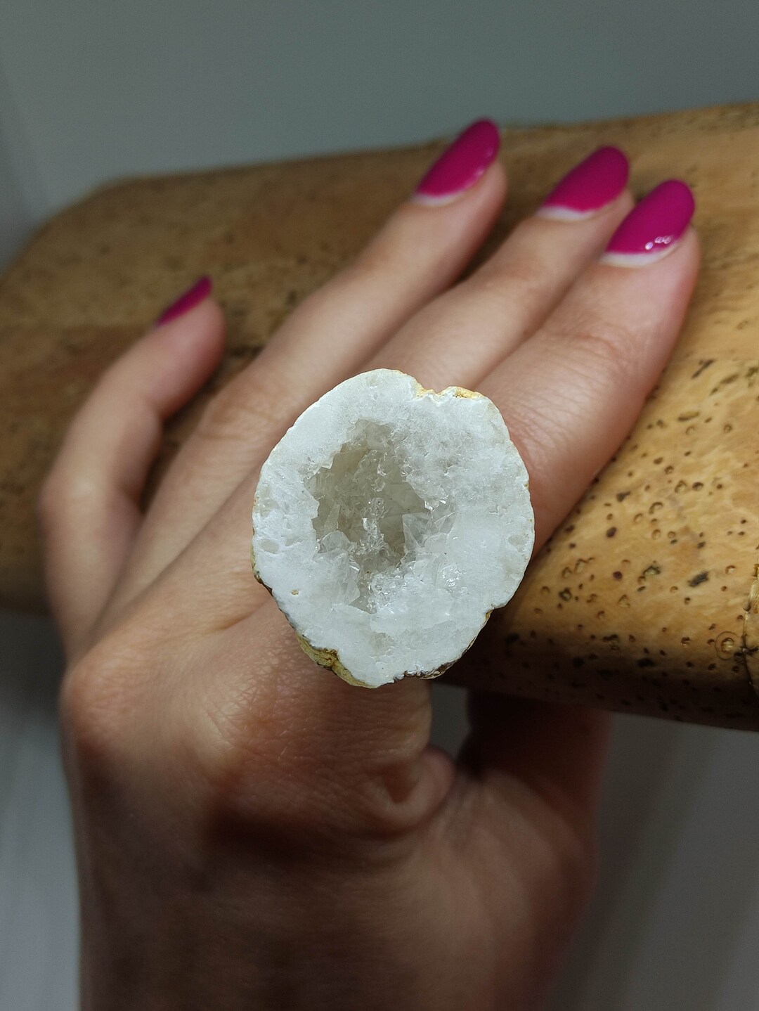 Geode Ring,raw Geode Ring,large Geode Ring, Raw Crystal Ring, Large ...