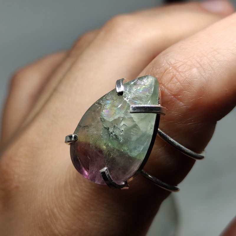 Green Fluorite Ring - Etsy