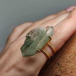 Ghost Quartz Ring, Phantom Quartz Ring,garden Quartz Ring,large Quartz ...