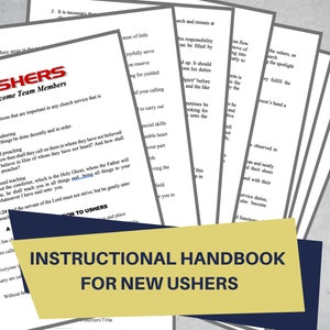 Usher's Handbook | Digital Material for Pastors, Ministers, and Church Staff | Guidelines for ...