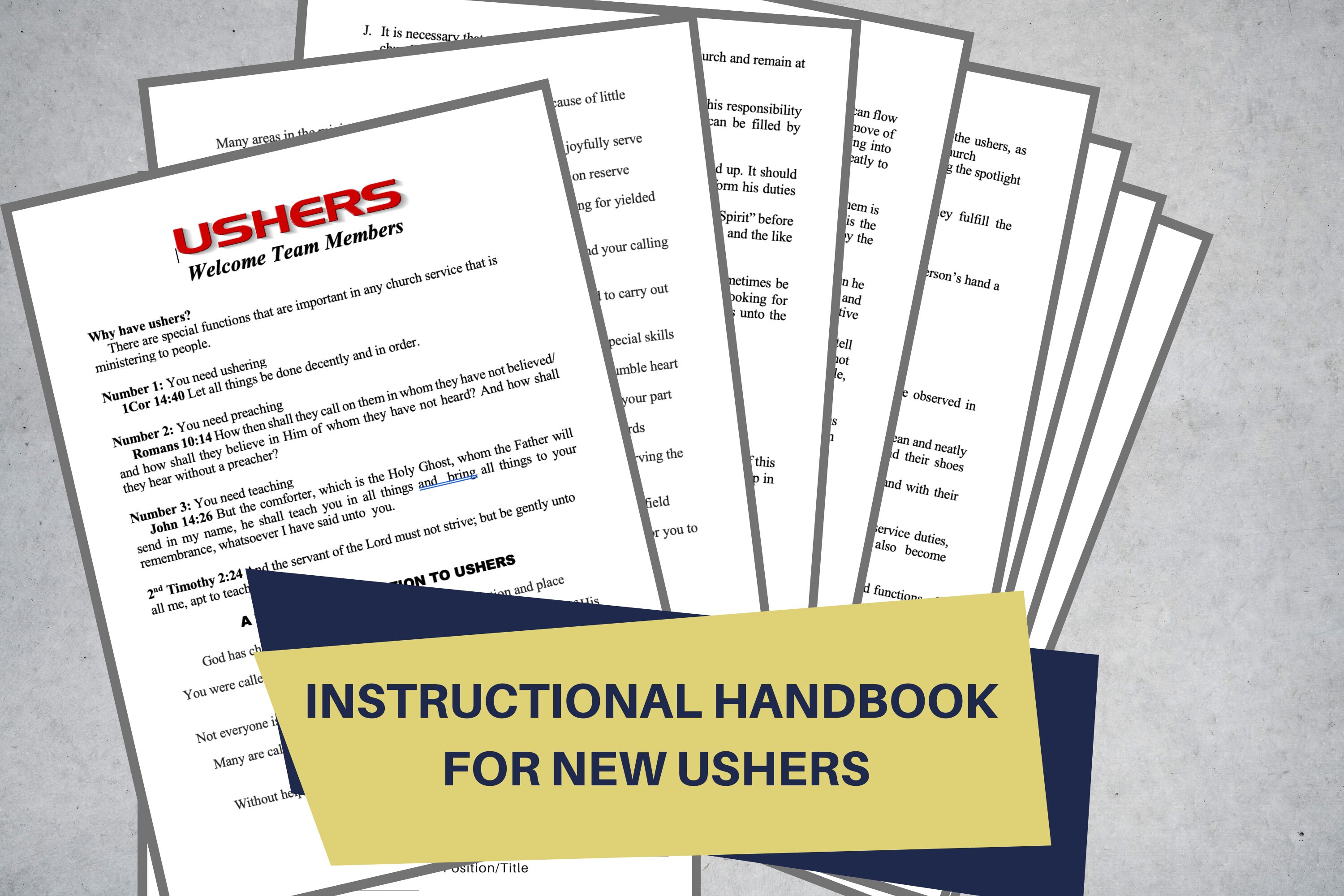 Usher's Handbook | Digital Material for Pastors, Ministers, and Church Staff | Guidelines for ...
