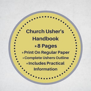 Usher's Handbook | Digital Material for Pastors, Ministers, and Church Staff | Guidelines for ...