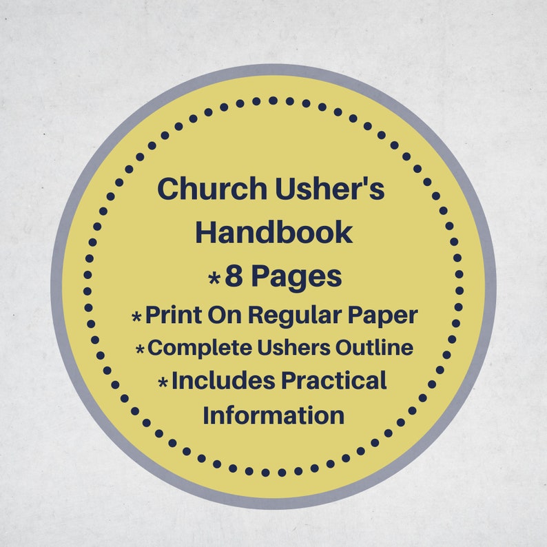 Usher's Handbook | Digital Material for Pastors, Ministers, and Church ...