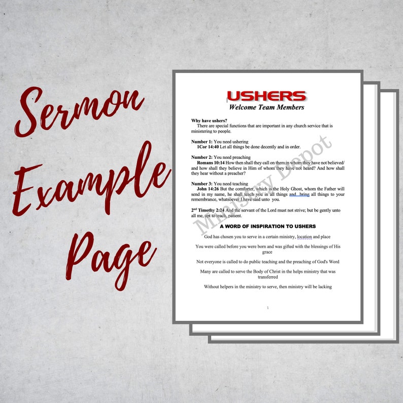 Usher's Handbook | Digital Material for Pastors, Ministers, and Church ...
