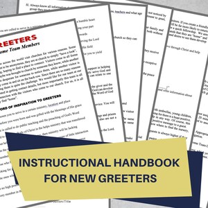 Greeter's Handbook | Digital Material for Pastors, Ministers, and ...