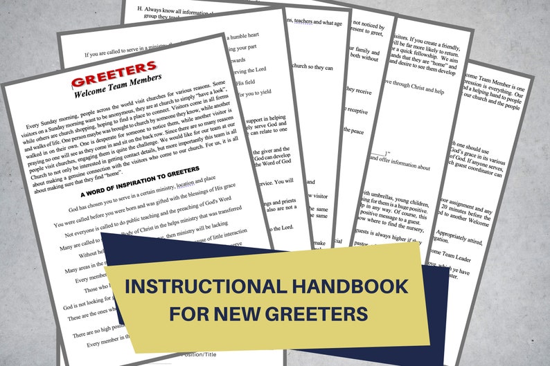 Greeter's Handbook | Digital Material for Pastors, Ministers, and ...