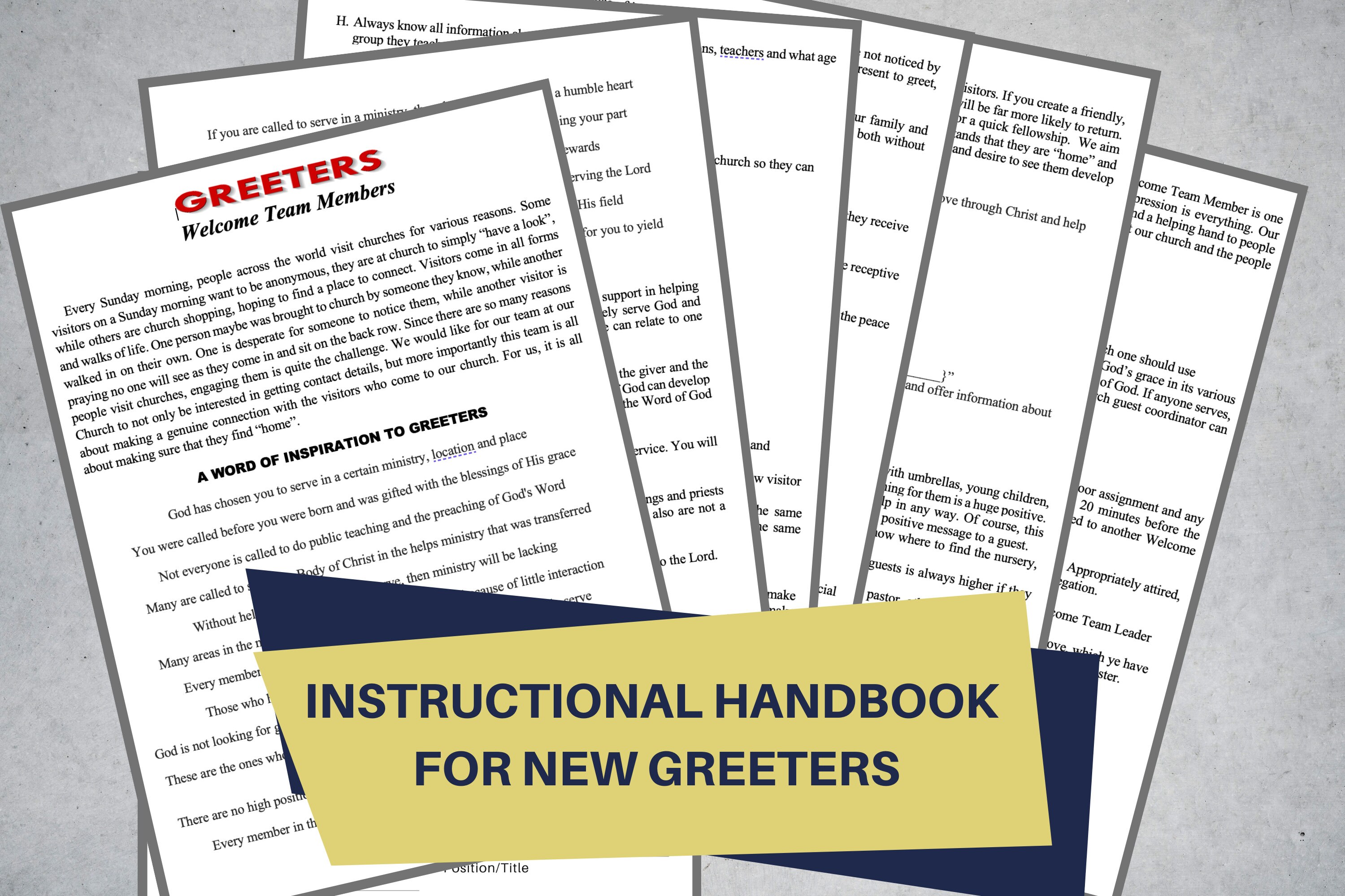 Greeter's Handbook | Digital Material for Pastors, Ministers, and ...