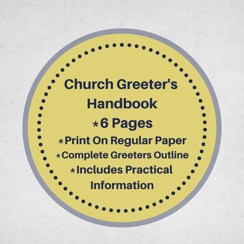 Greeter's Handbook | Digital Material for Pastors, Ministers, and ...