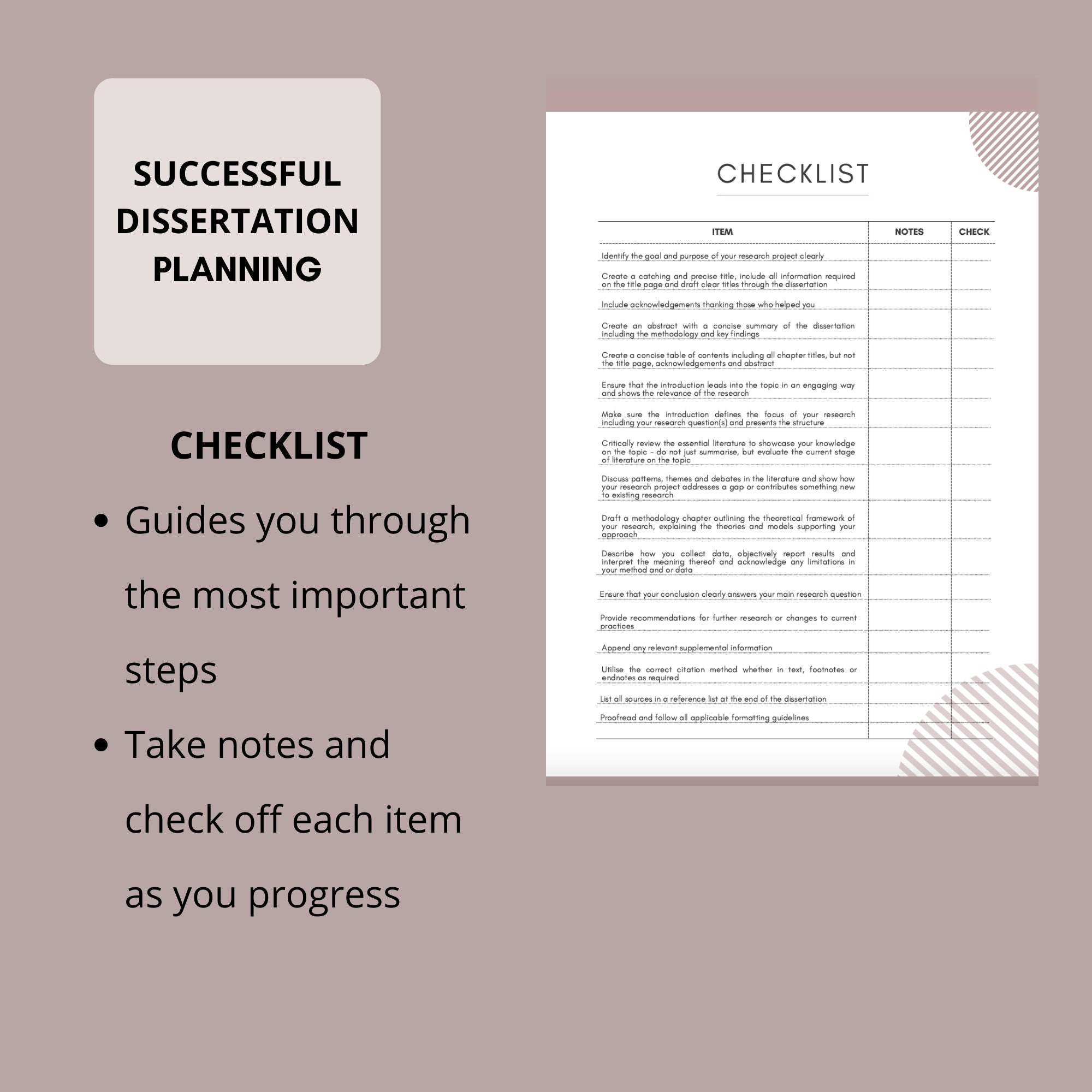 Dissertation/thesis/study Planner - Digitally Fillable and Printable ...
