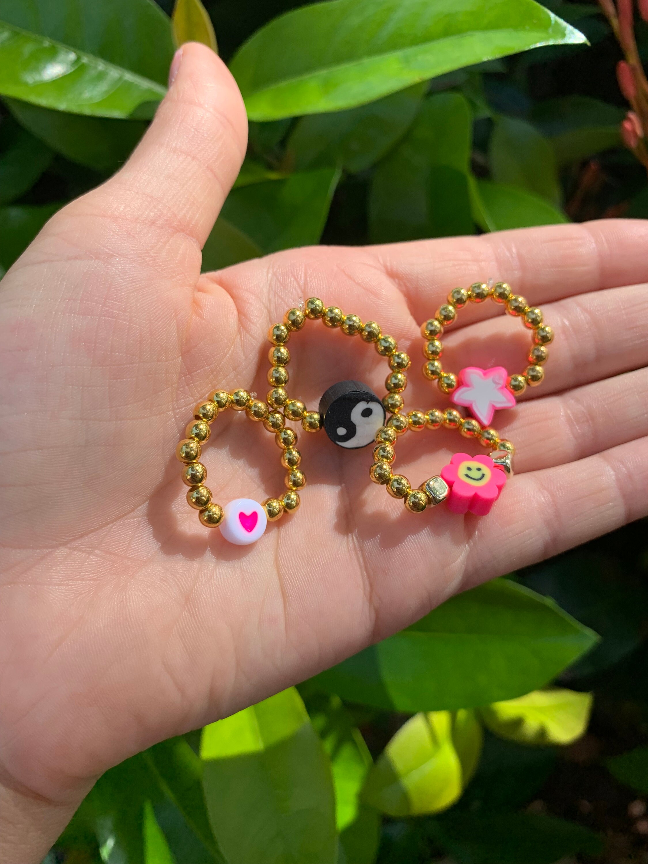 Pack of 4 preppy rings 4 pack preppy rings aesthetic | Etsy