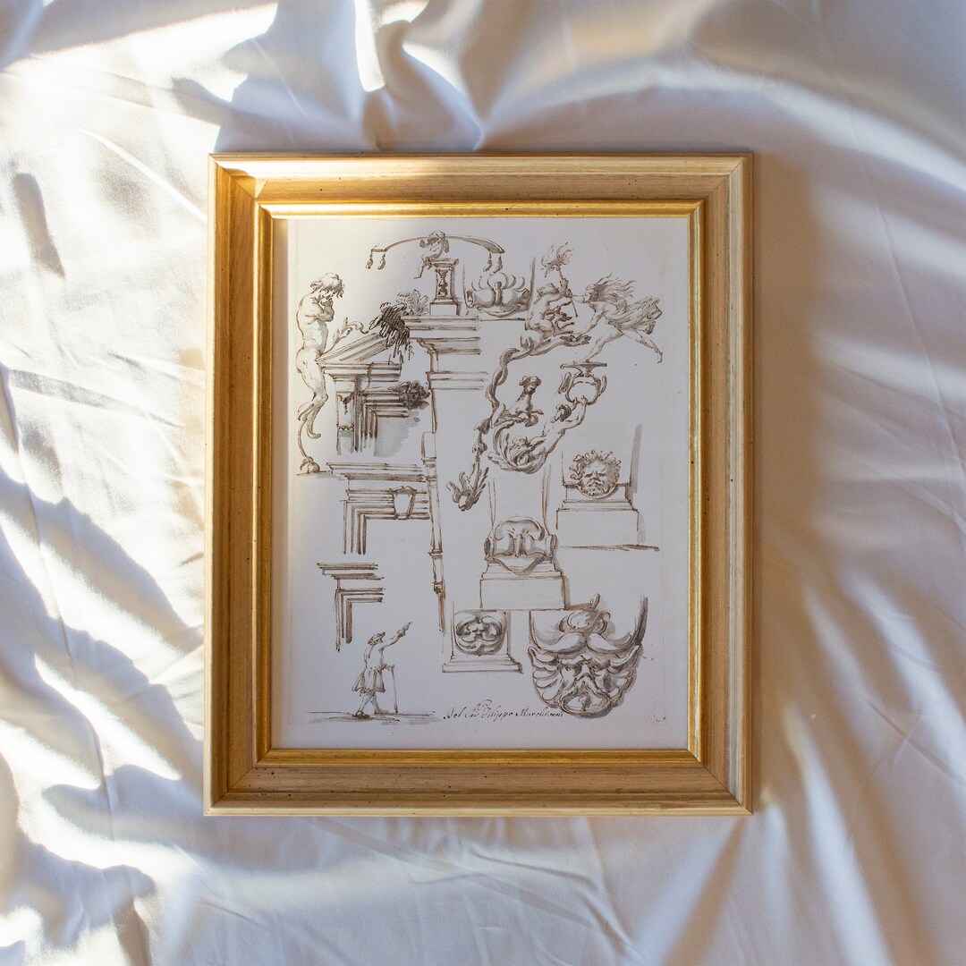 Vintage Study Sketches, Vintage Art Prints Framed, Antique Replica ...