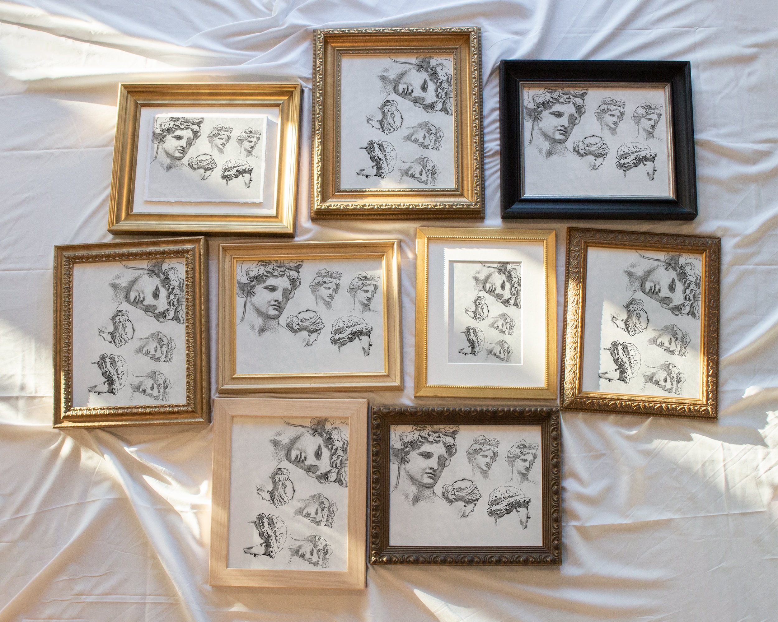 Vintage Study Sketches Vintage Art Prints Framed Antique - Etsy