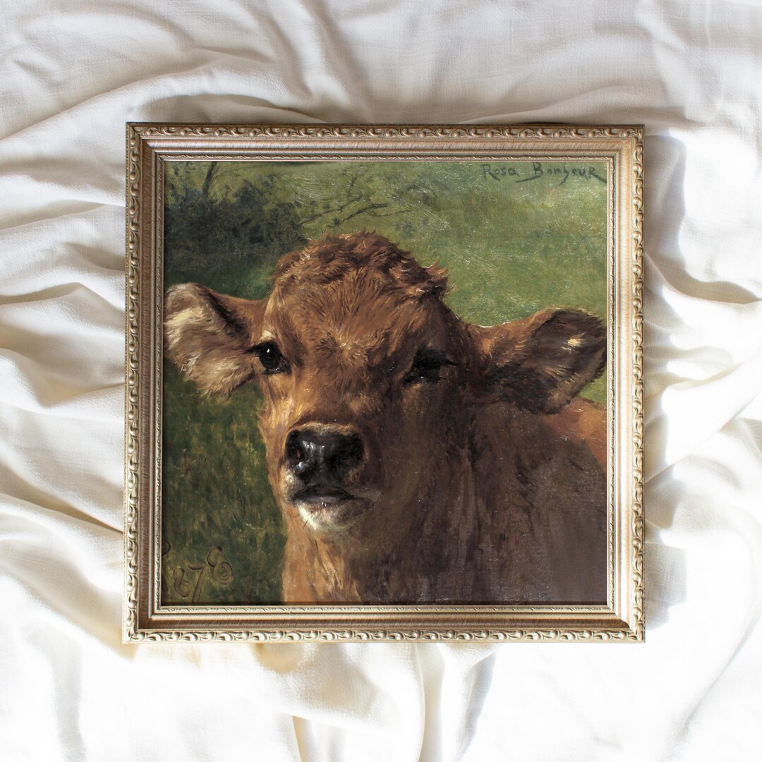 Cow Print, Square Print, Kitchen Art, Cottagecore Prints, Vintage ...