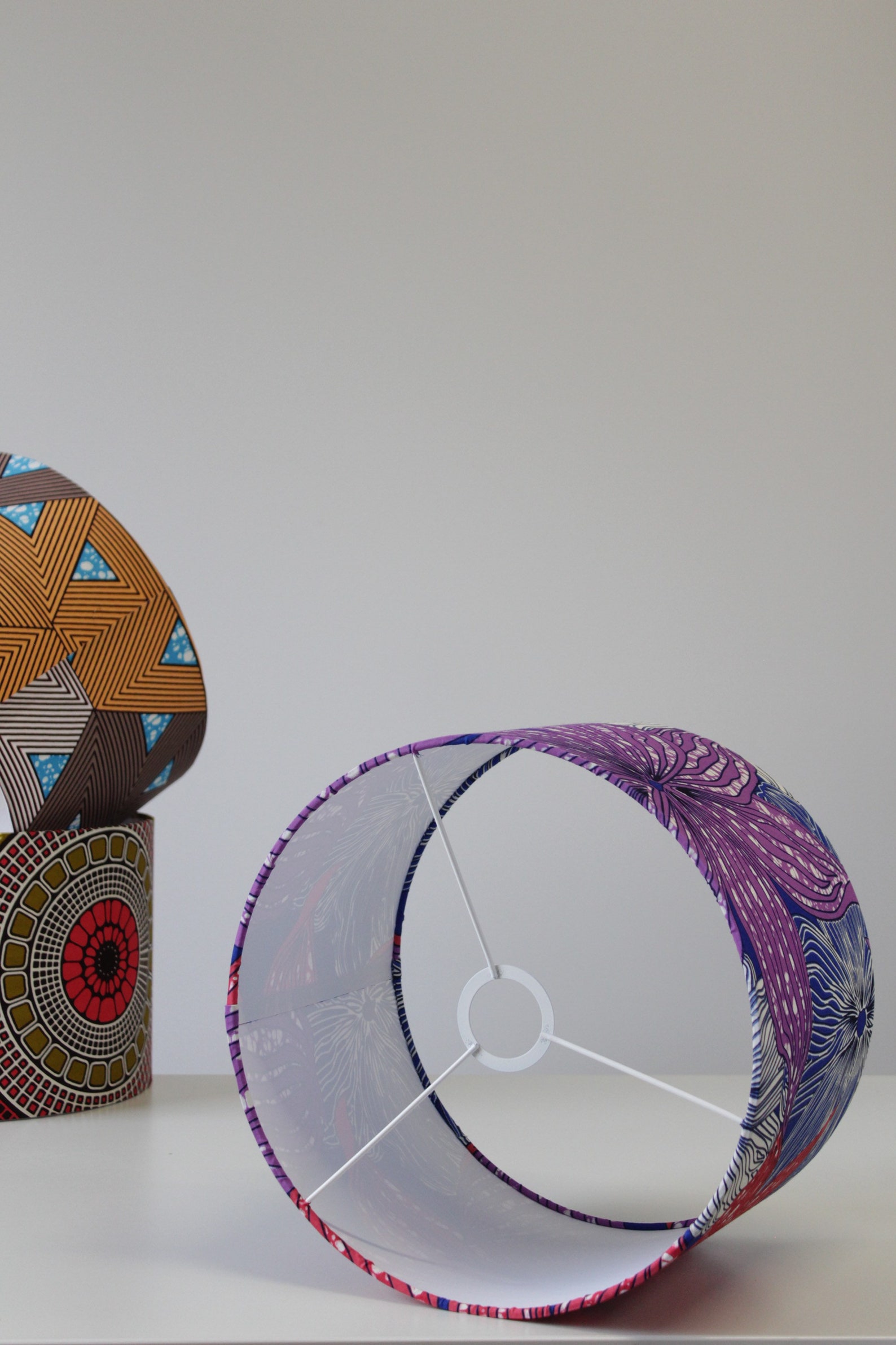 Lamp Shade African Print Floral Purpleblue - Etsy