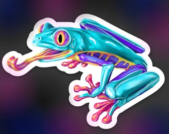 Neon Tree Frog Art - Etsy