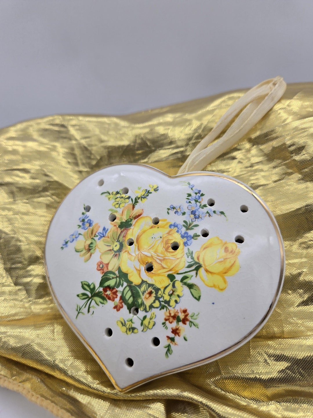 Heart Shaped Pomander W/yellow Roses - Etsy