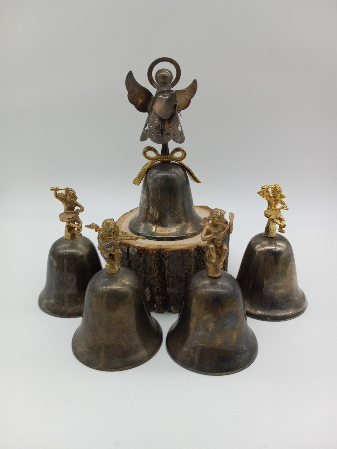 Brass Angel Bells, Set of 5. 1970s - Etsy