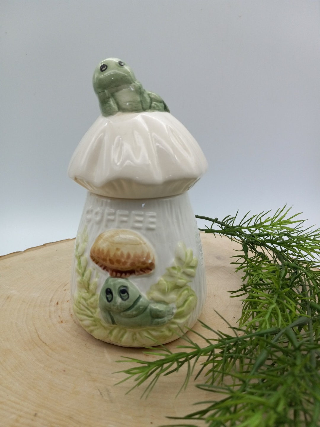 Frog Mushroom Instant Coffee Canister 1970's - Etsy