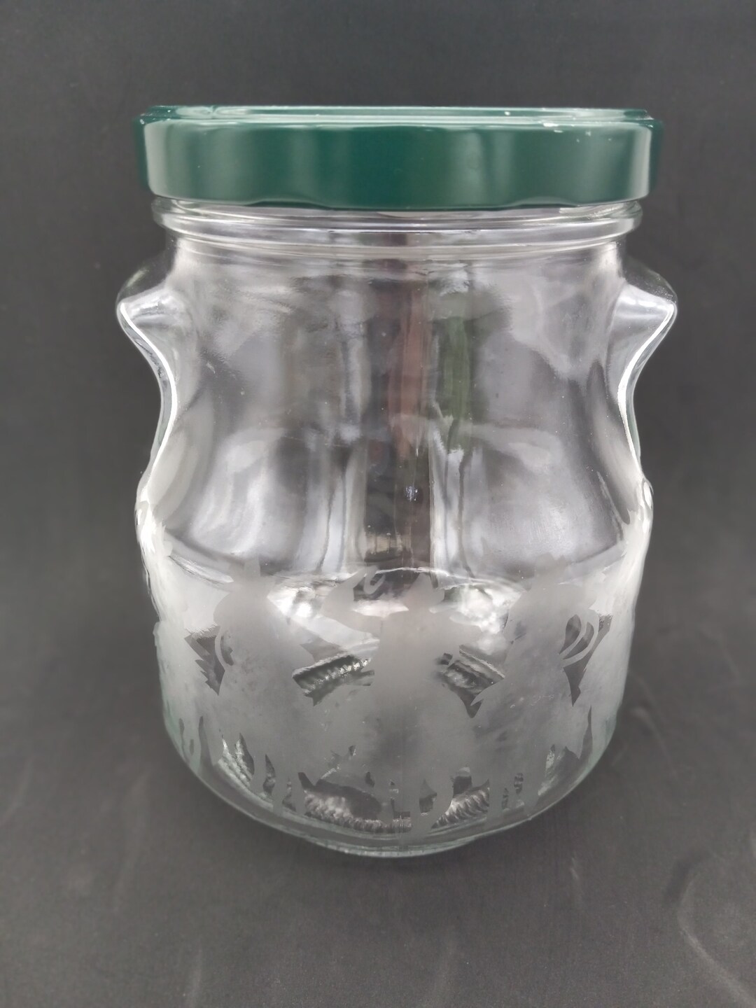 Medium Clear Etched Lidded Jar, Cowboy Scenes - Etsy
