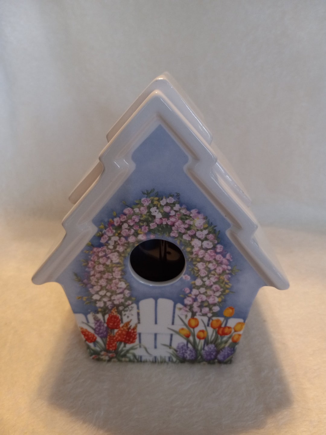 Teleflora Ceramic Birdhouse Flower Holder/planter - Etsy