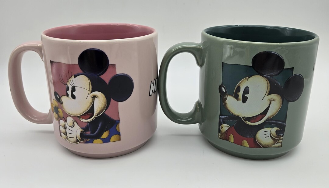 Mickey & Minnie Mouse Mugs, Set of 2 - Etsy