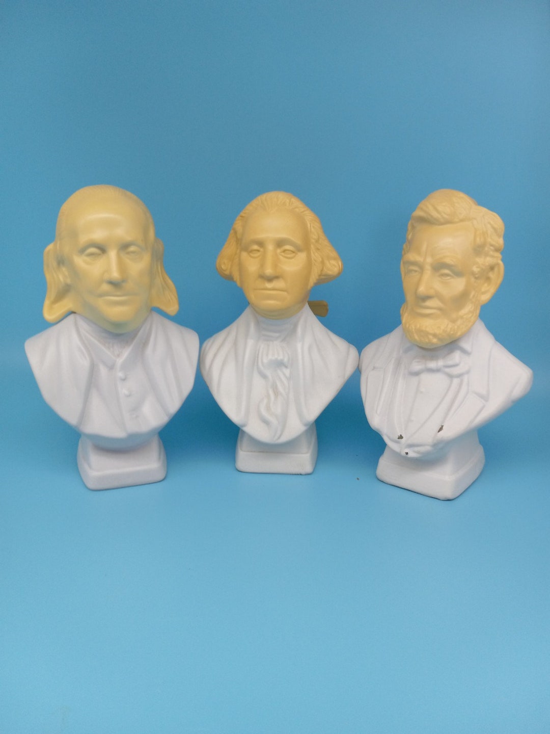Set of 3 Avon Bottles George Washington / Abraham Lincoln /& Benjamin ...