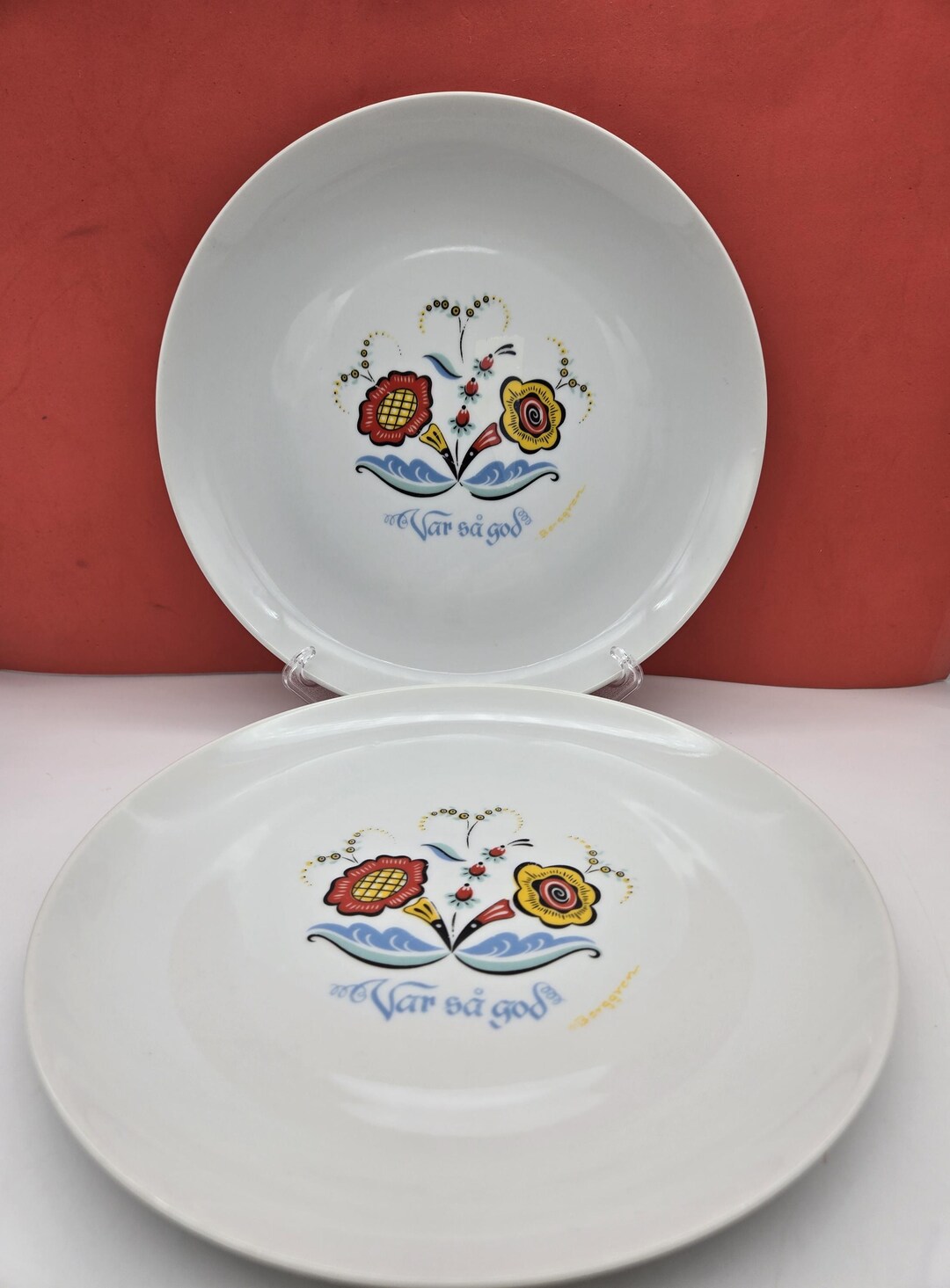 Swedish Berggren 9 1/4 Inch Plates. Set of 2, 1960's - Etsy