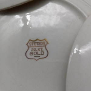 Stetson Greek Key & Shields 22K Gold. 4 Saucers and 1 Plate - Etsy