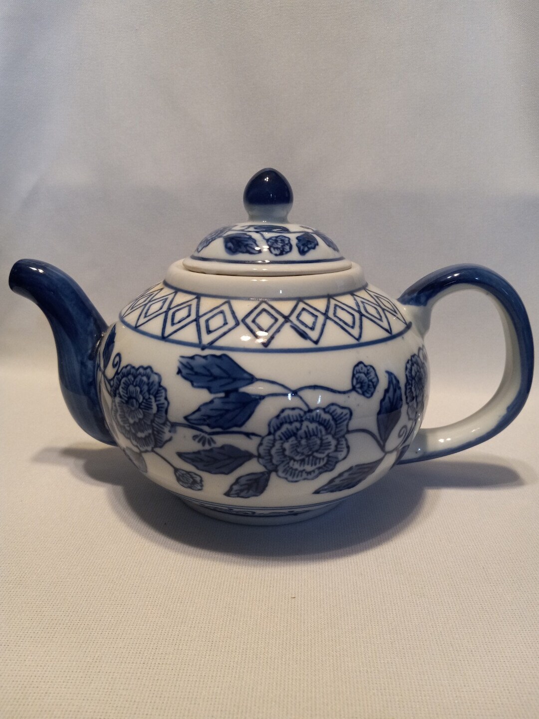 Bella Casa Blue and White Floral Tea Pot - Etsy