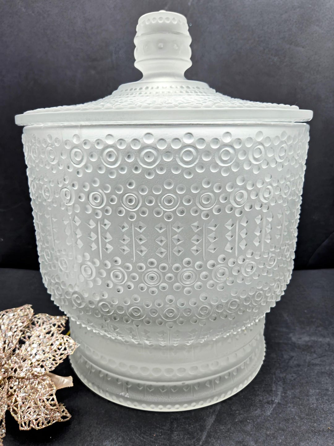 Weil Frosted Lead Crystal Punch Bowl W/lid, Praha Design, Circa 1960's ...