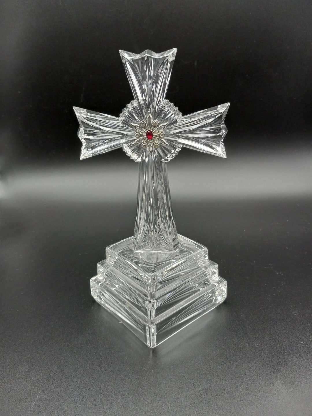Desk/mantle Lead Crystal Cross - Etsy