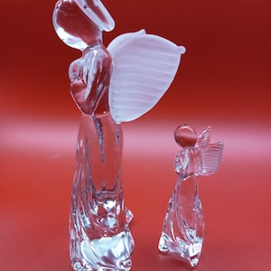 Set of 2 Clear Glass Angels, One Large and One Small - Etsy
