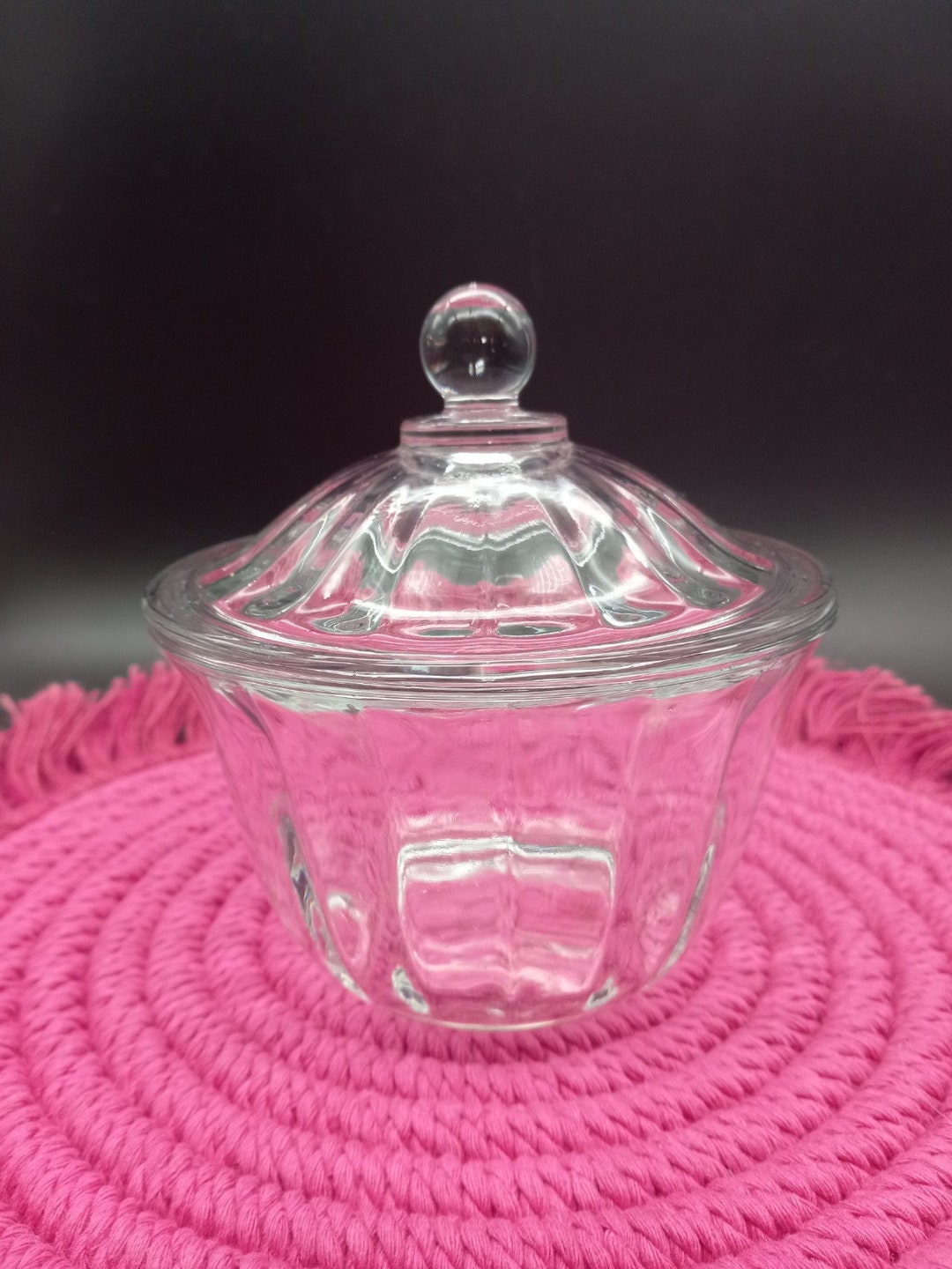 Crystal Candy Jar W/lid & Knob Top - Etsy