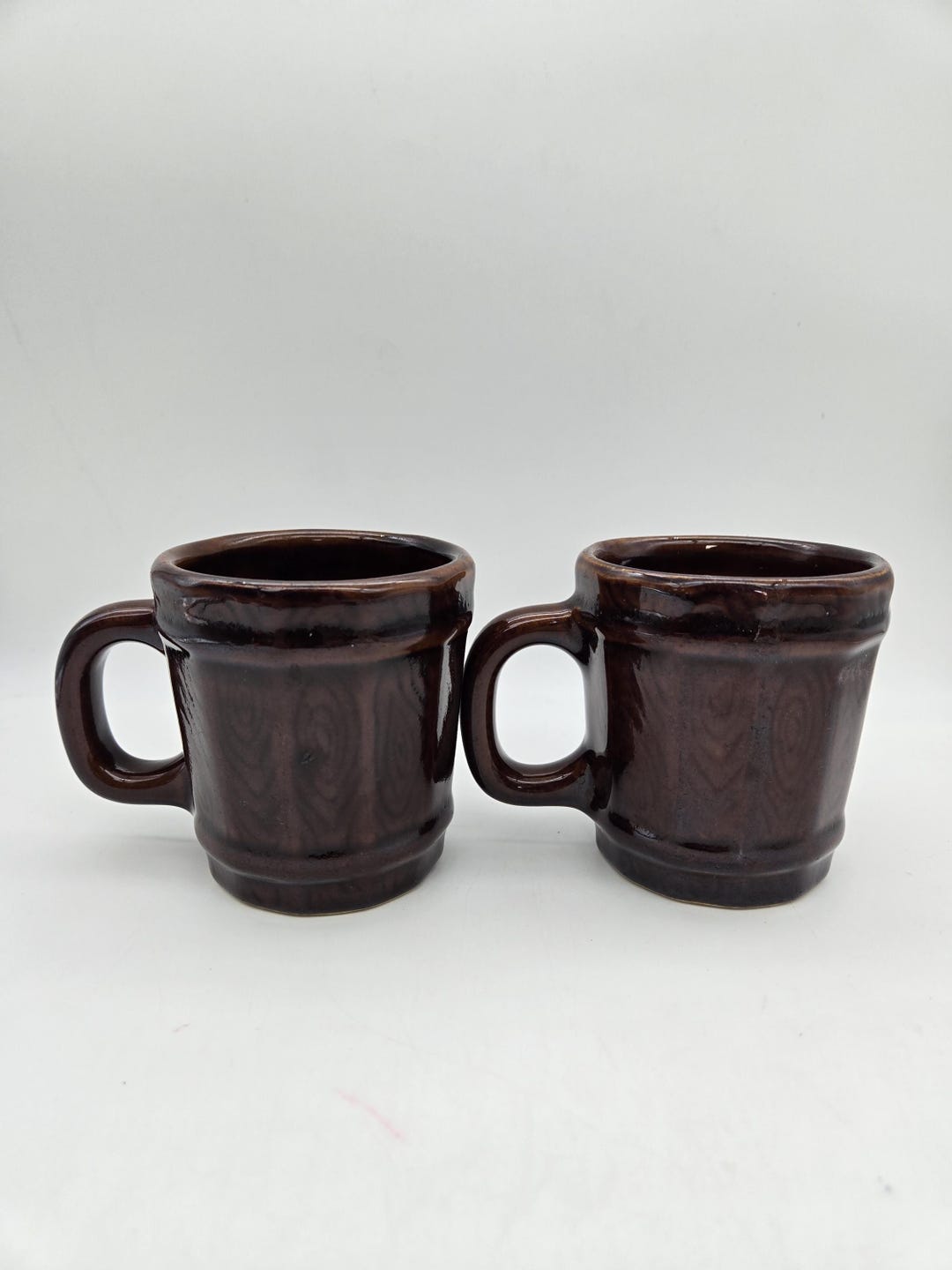 Chefsware Wood Grain Barrel Design Mugs, Set of 2. - Etsy