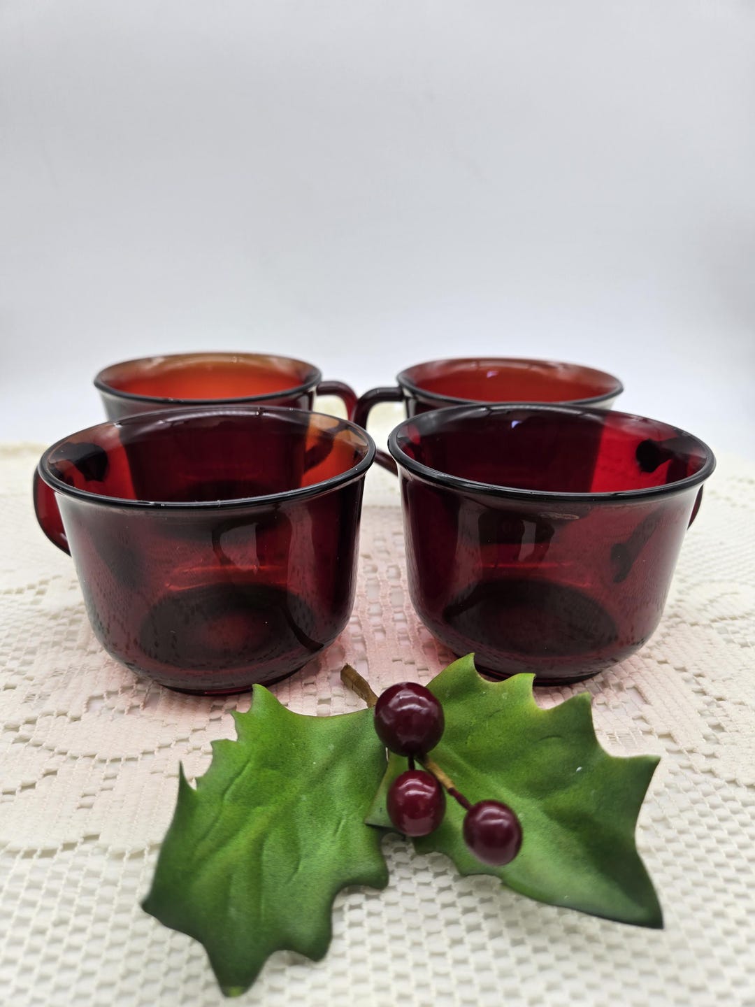 Glcoloc France Ruby Red Cups, 1960's, Set of 4 - Etsy
