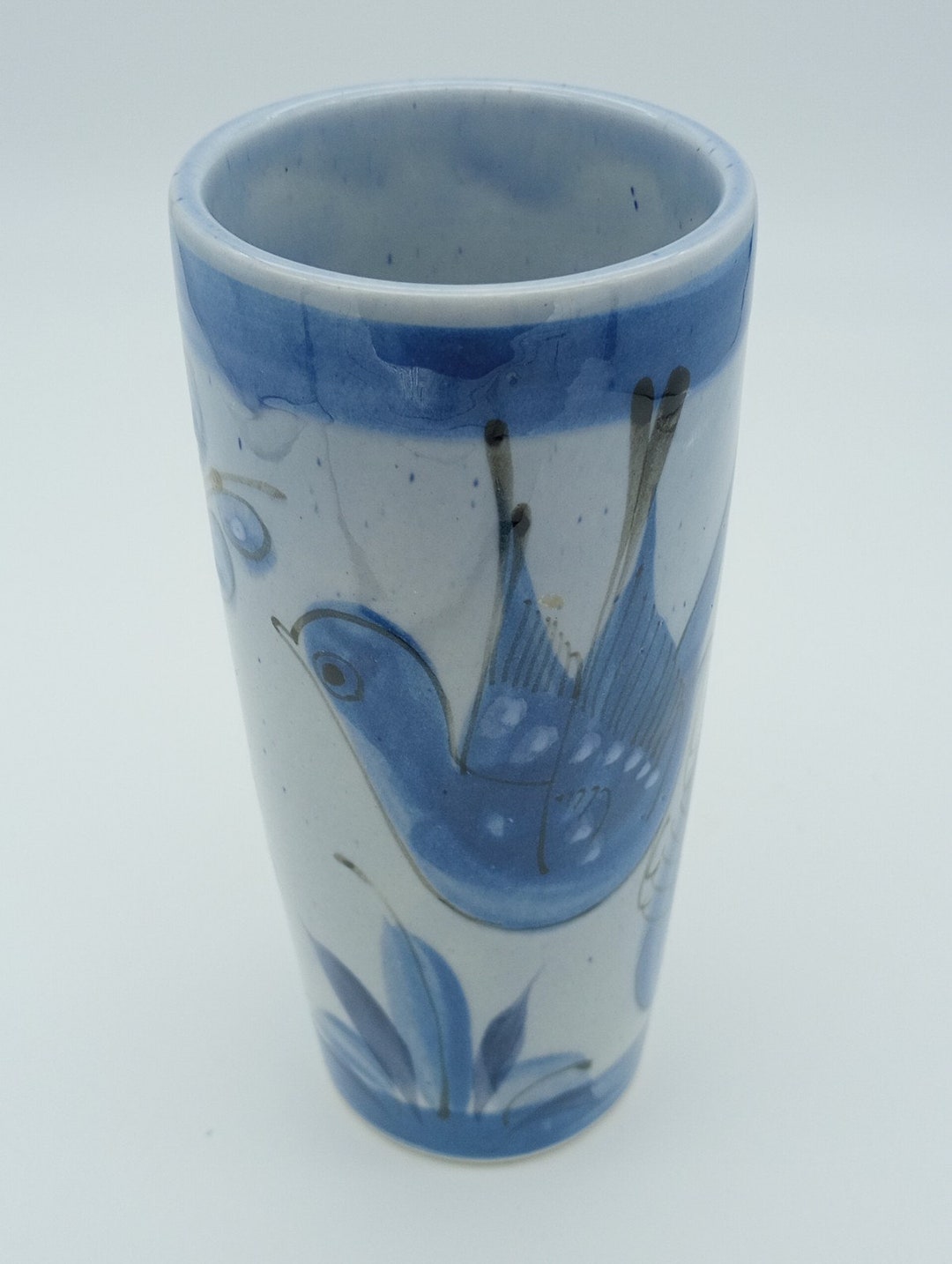 Blue Bird Pottery Vase - Etsy