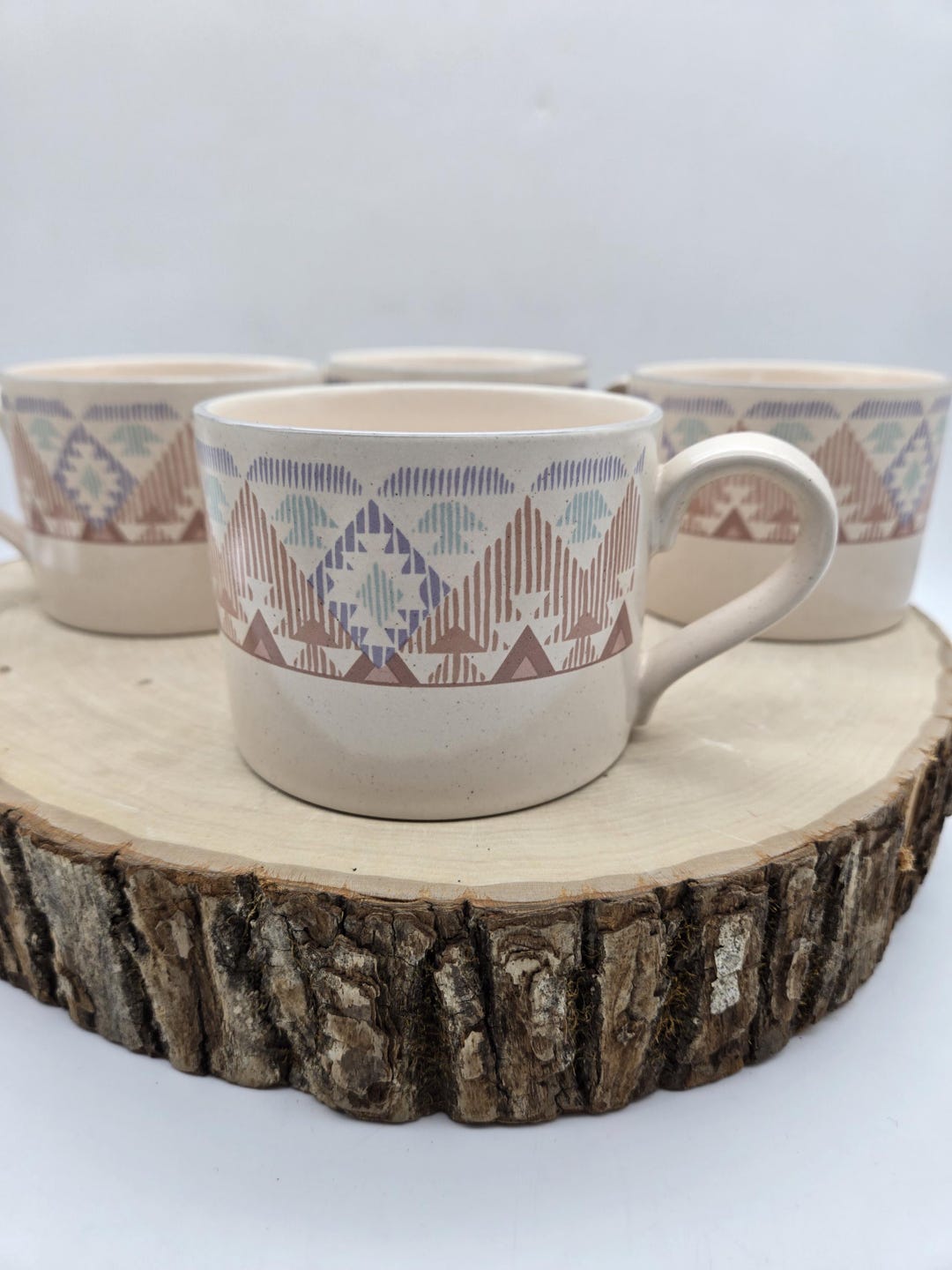 Zuni Pueblo Southwest Pattern Cups, Set of 4 - Etsy