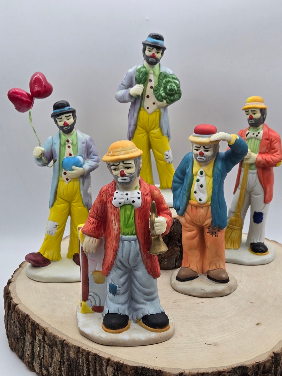 Clown Figurines. Emmett Kelly Jr. Signature Collection by Flambre, Set ...