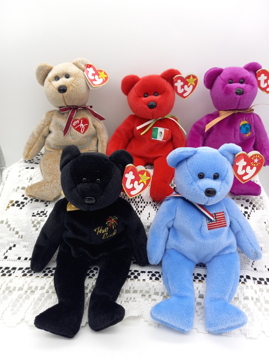 Ty Bears, 4 From 1999 & 1 From 2001, Set of 5 - Etsy