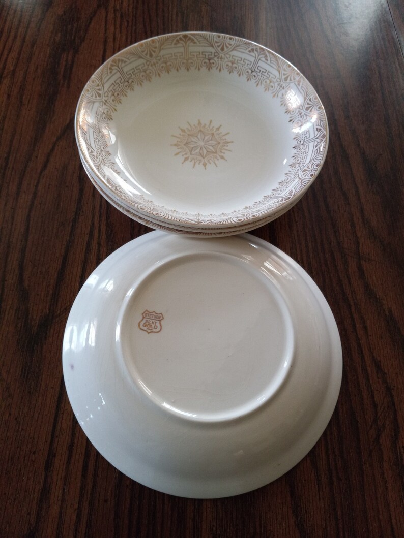 Stetson 22k Gold Greek Key & Shields Set of 4 Soup Bowls 1960 - Etsy